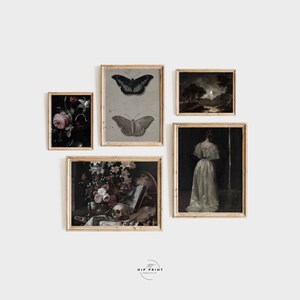 Dark Academia Decor Set of 9 Print ,vintage Dark Gallery Printable Wall ...