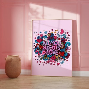 Retro Groovy Print Vintage Retro Wall Art 70s Style Poster Trendy Print ...