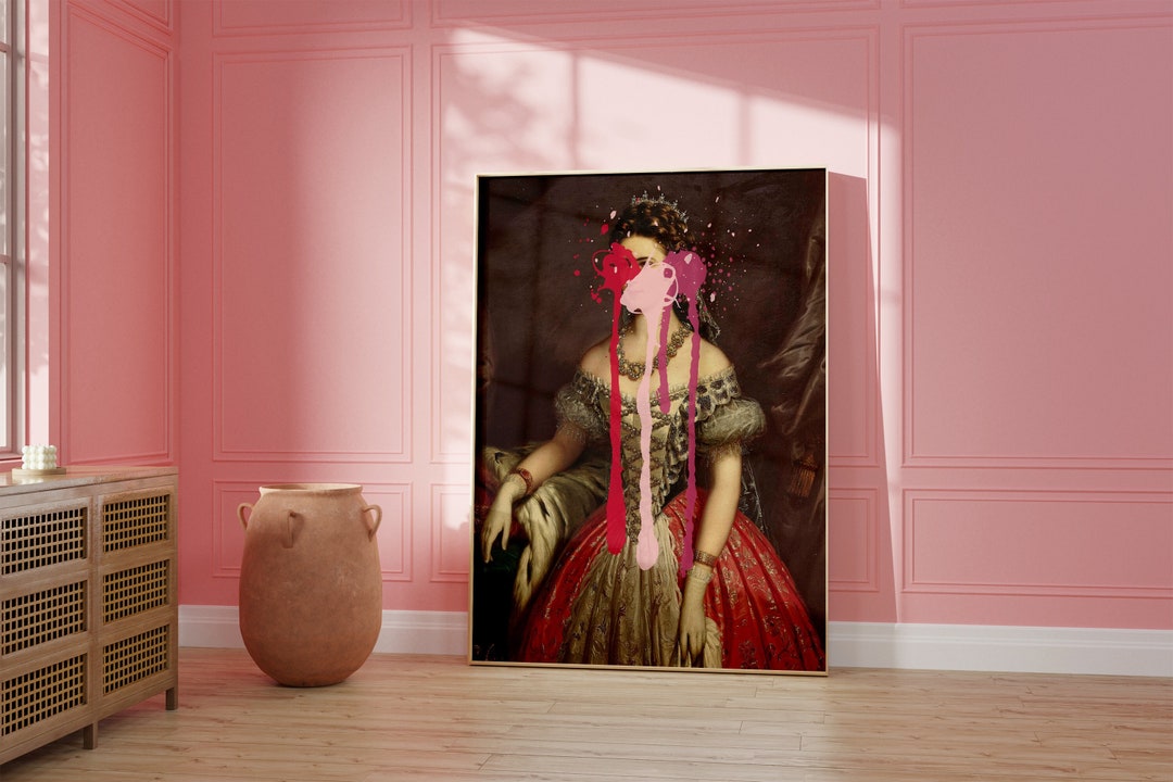 Altered Painting, Altered Vintage Painting, Portrait Painting Detail ...