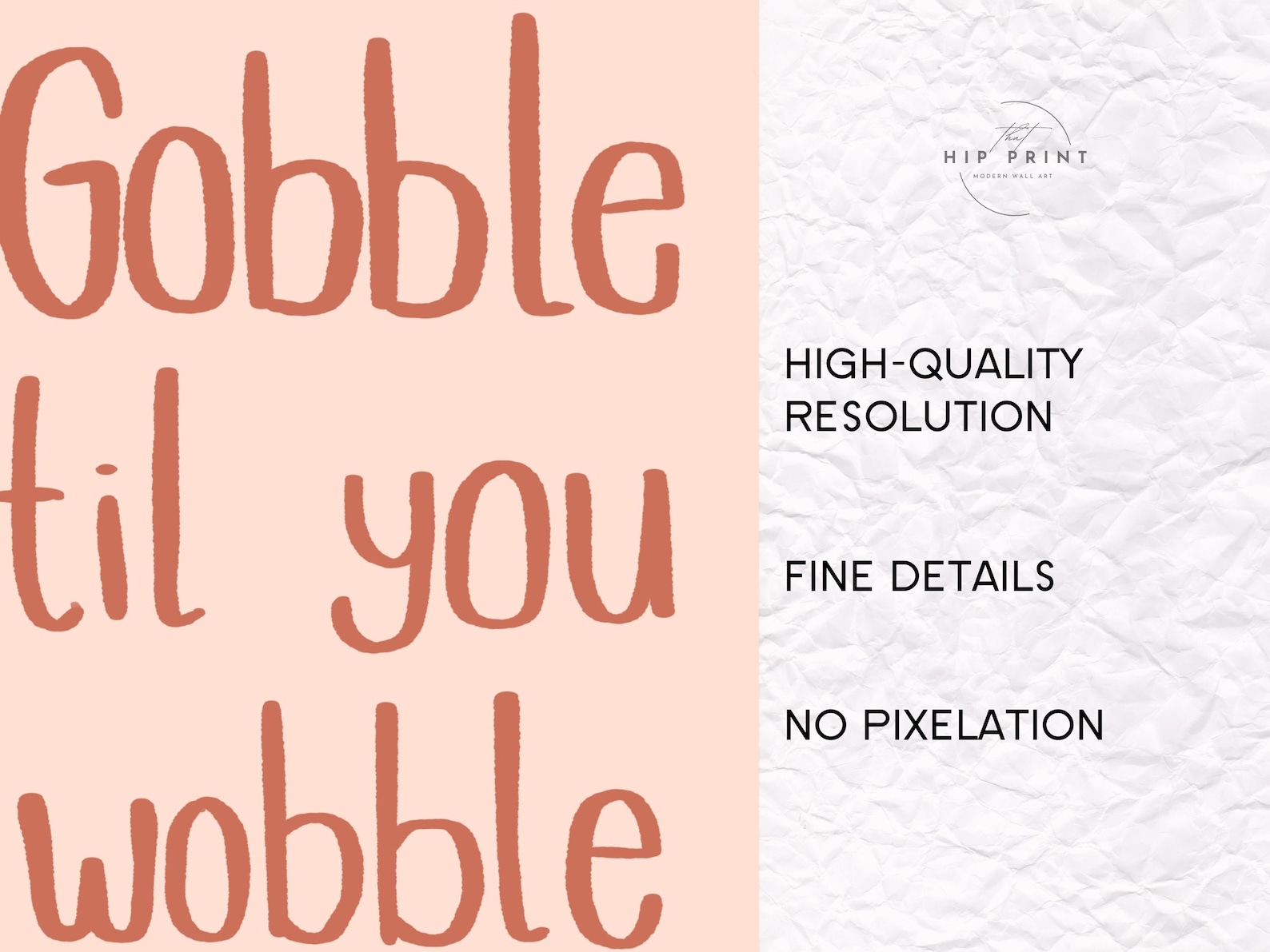 Gobble Til You Wobble Wall Art, Funny Thanksgiving Print, Cute Fall ...