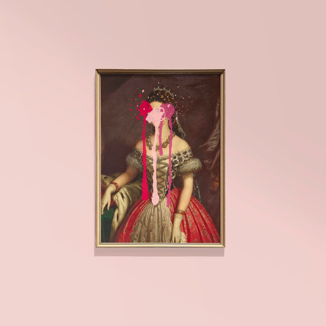 Altered Painting, Altered Vintage Painting, Portrait Painting Detail ...