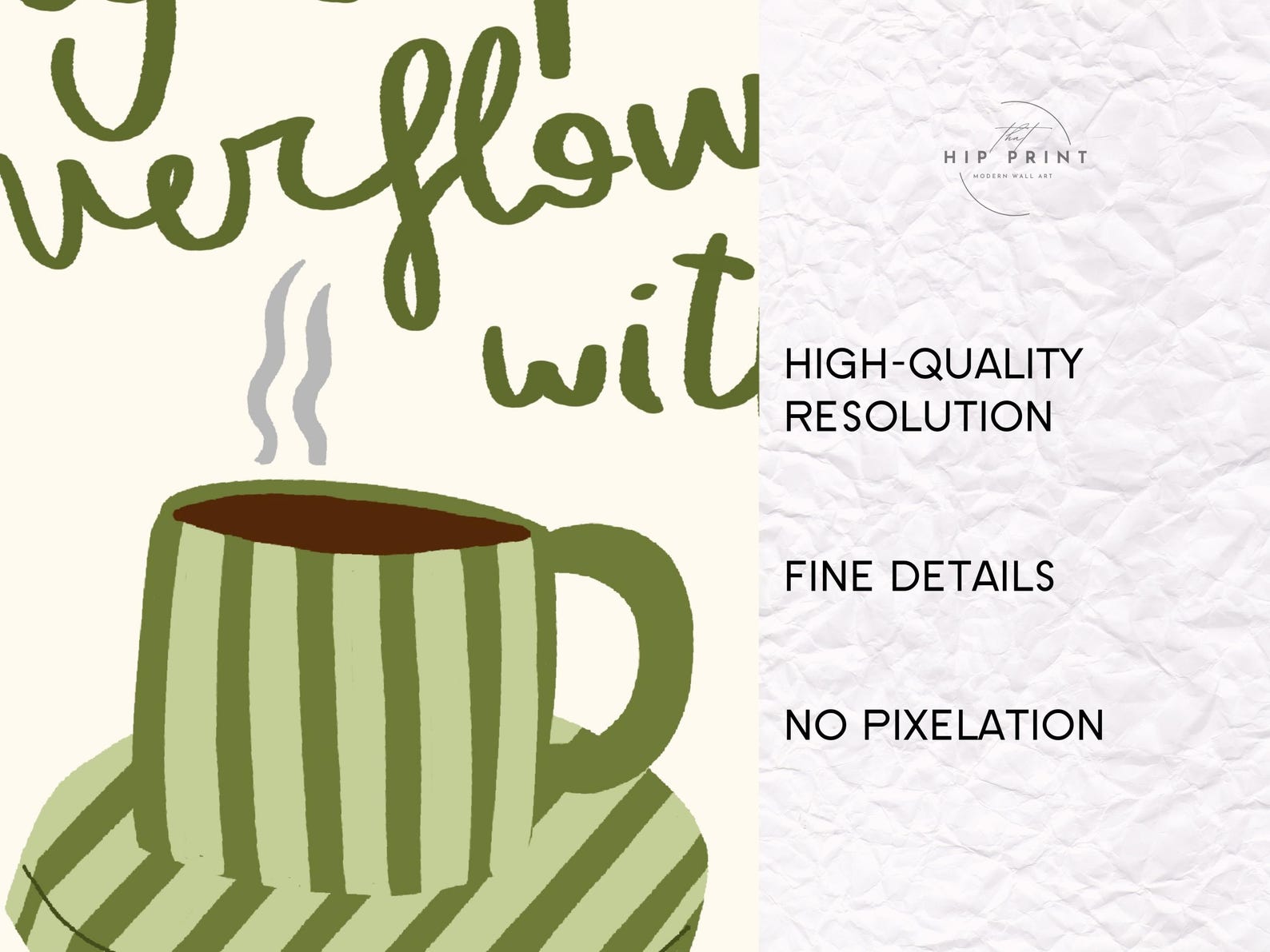 My Cup Overflows With Blessings Print, Psalm 23 Wall Art, Christian ...