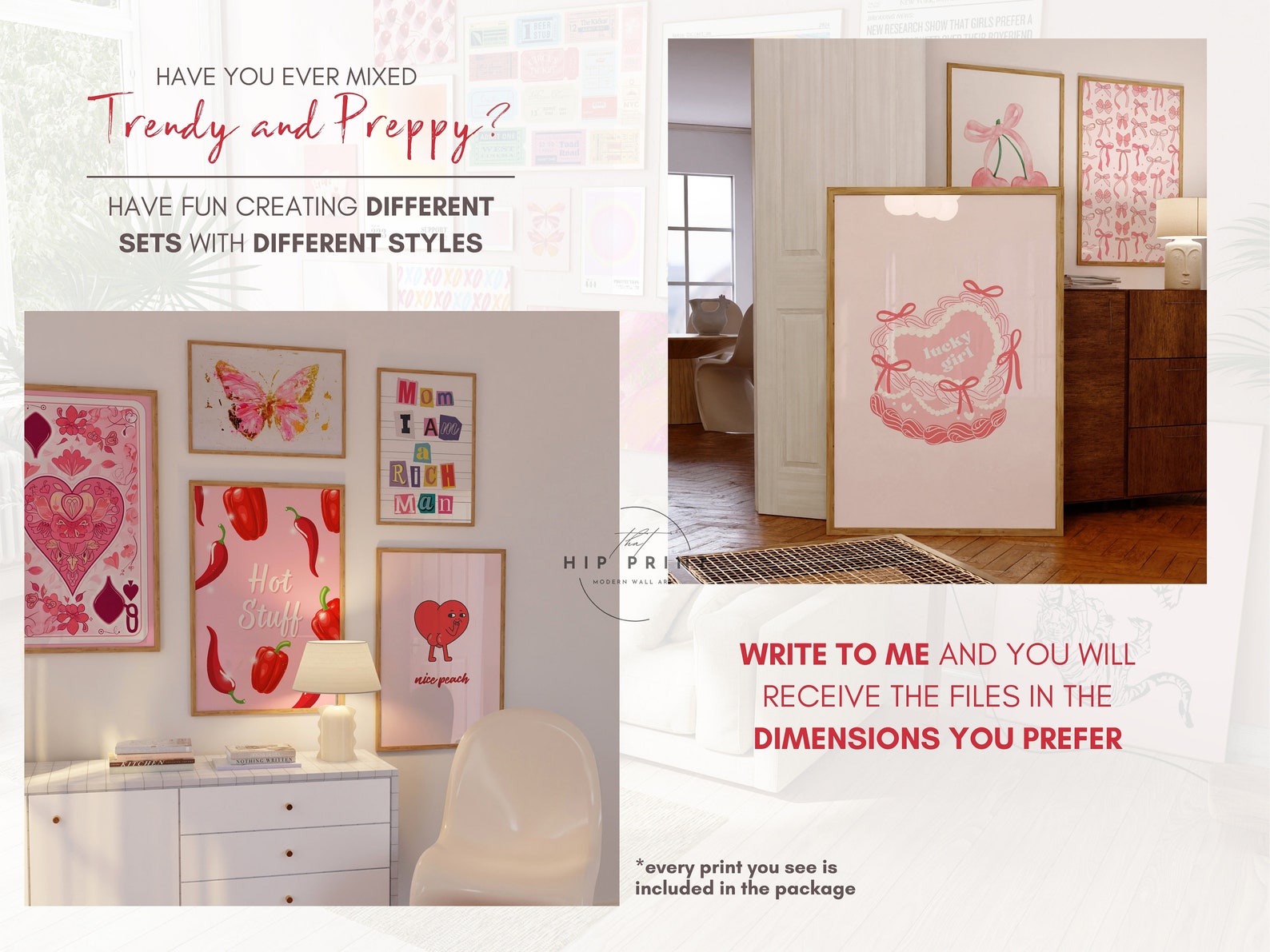 MEGA BUNDLE of 2000+ Trendy Gallery Wall Set, Aura Wall Art, Preppy ...