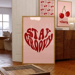 Retro Groovy Print Vintage Retro Wall Art 70s Style Poster Trendy Print ...