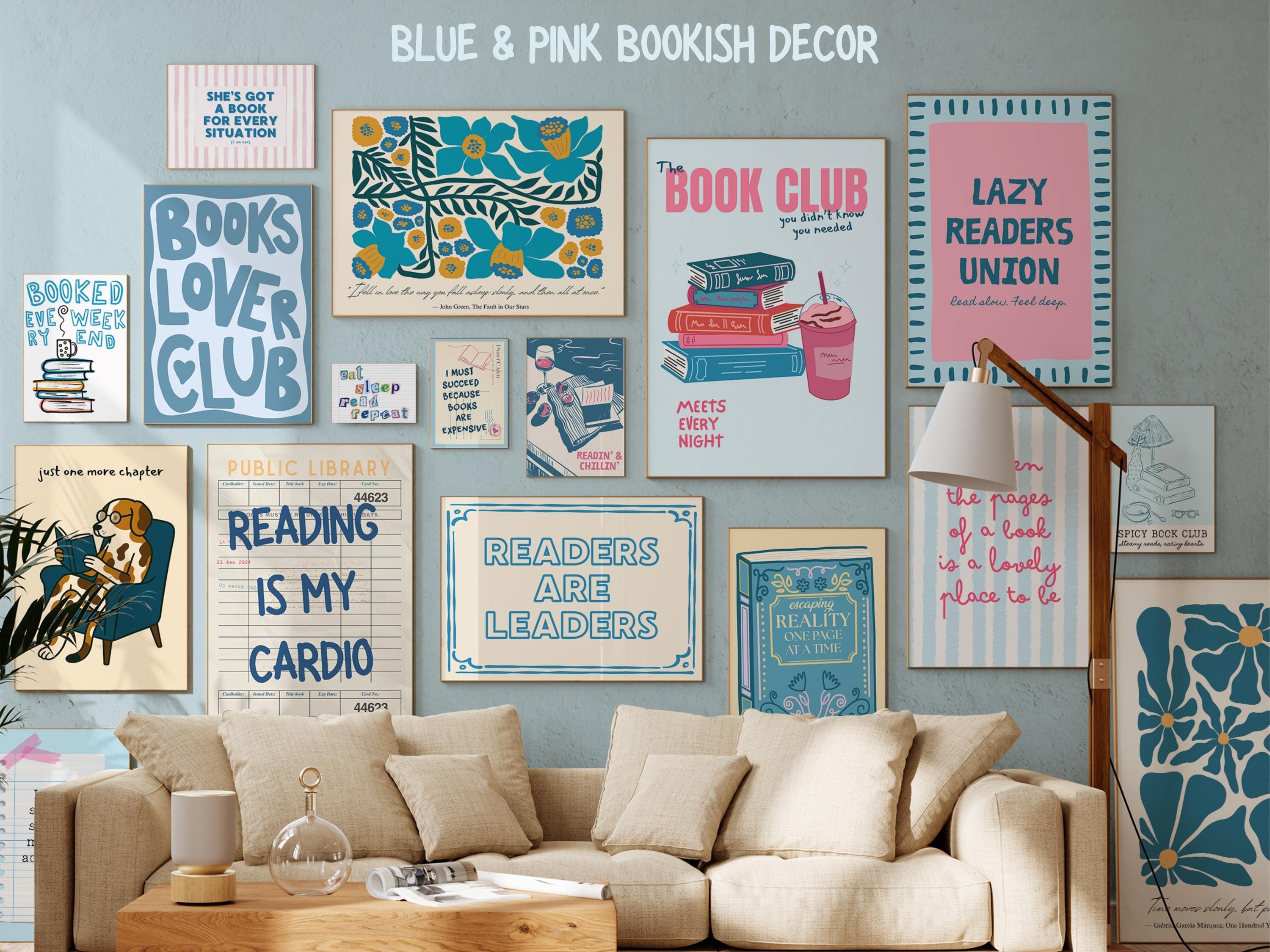 Book Lover Wall Art Print Set, Hand-drawn, Bookish Decor (digital ...