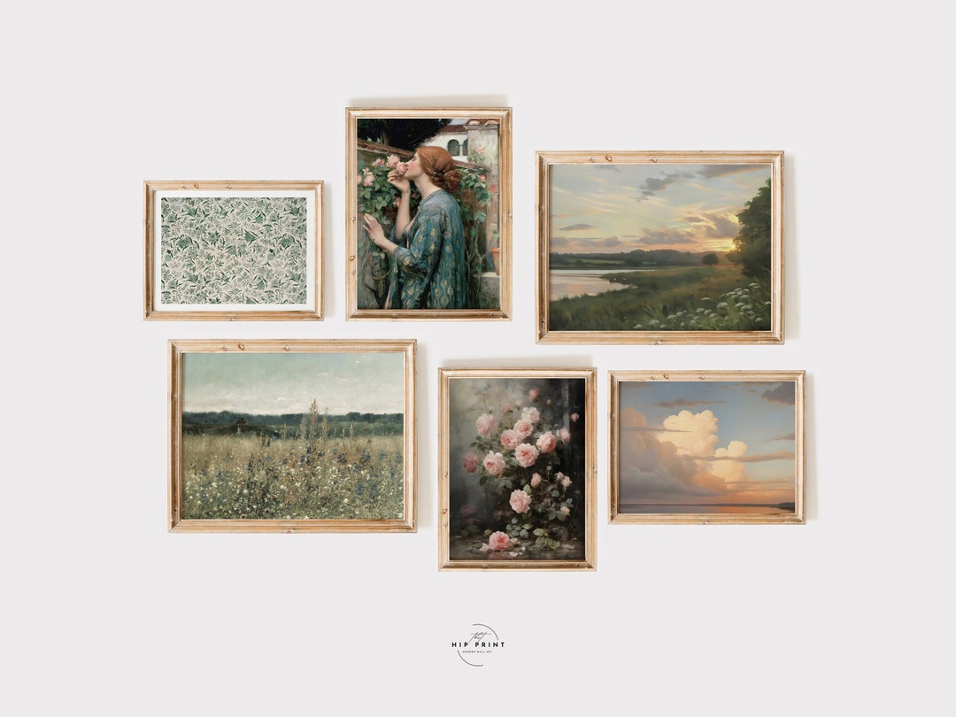 French Countryside Gallery Wall Print Set, Vintage Spring Landscape ...