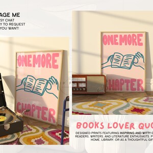 One More Chapter Wall Art, Aesthetic Reading Print, Book Lover Decor ...