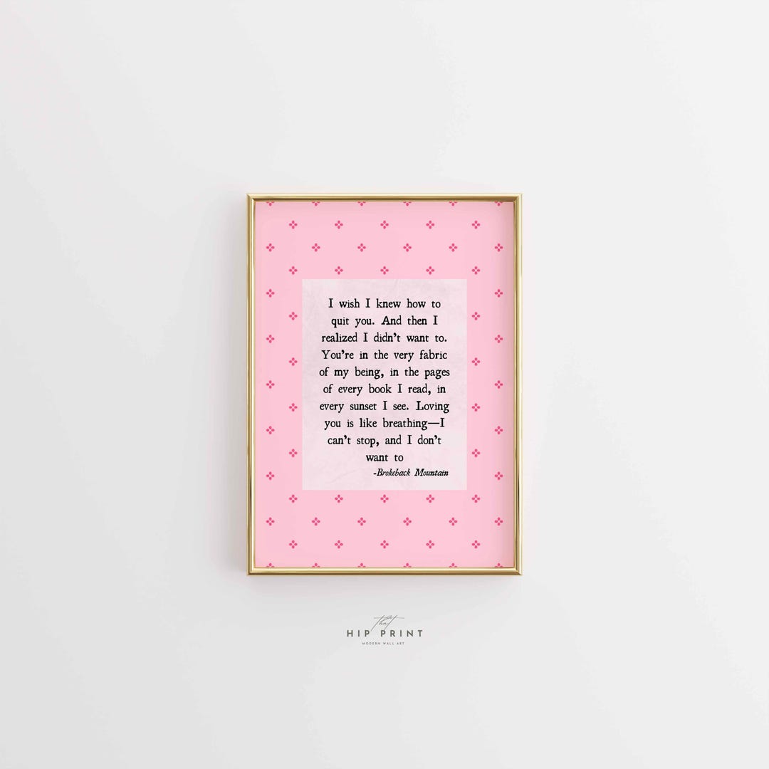 Romantic Book Quote Print, Pink Literary Wall Art (digital Download) - Etsy