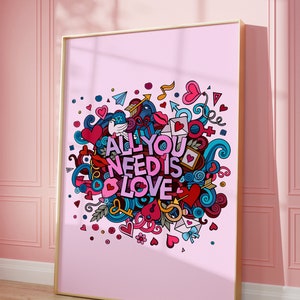 Retro Groovy Print Vintage Retro Wall Art 70s Style Poster Trendy Print ...