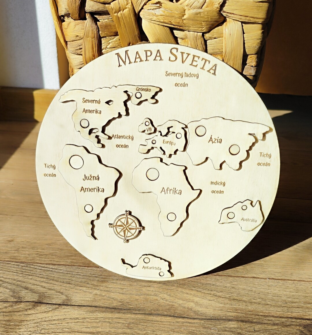Wooden Montessori World Map SVG File - Etsy