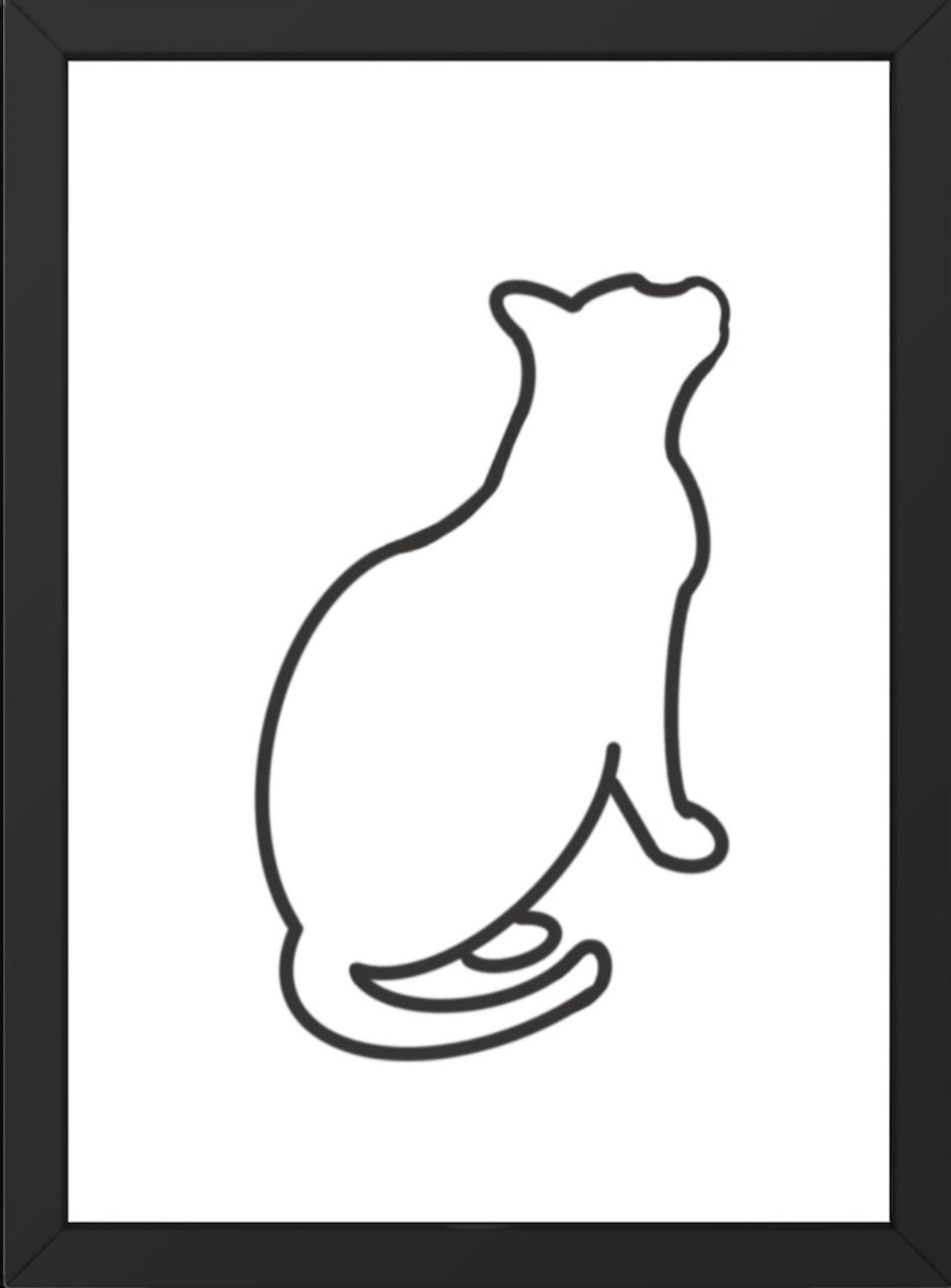 Outlined Cat Digital Print - Etsy