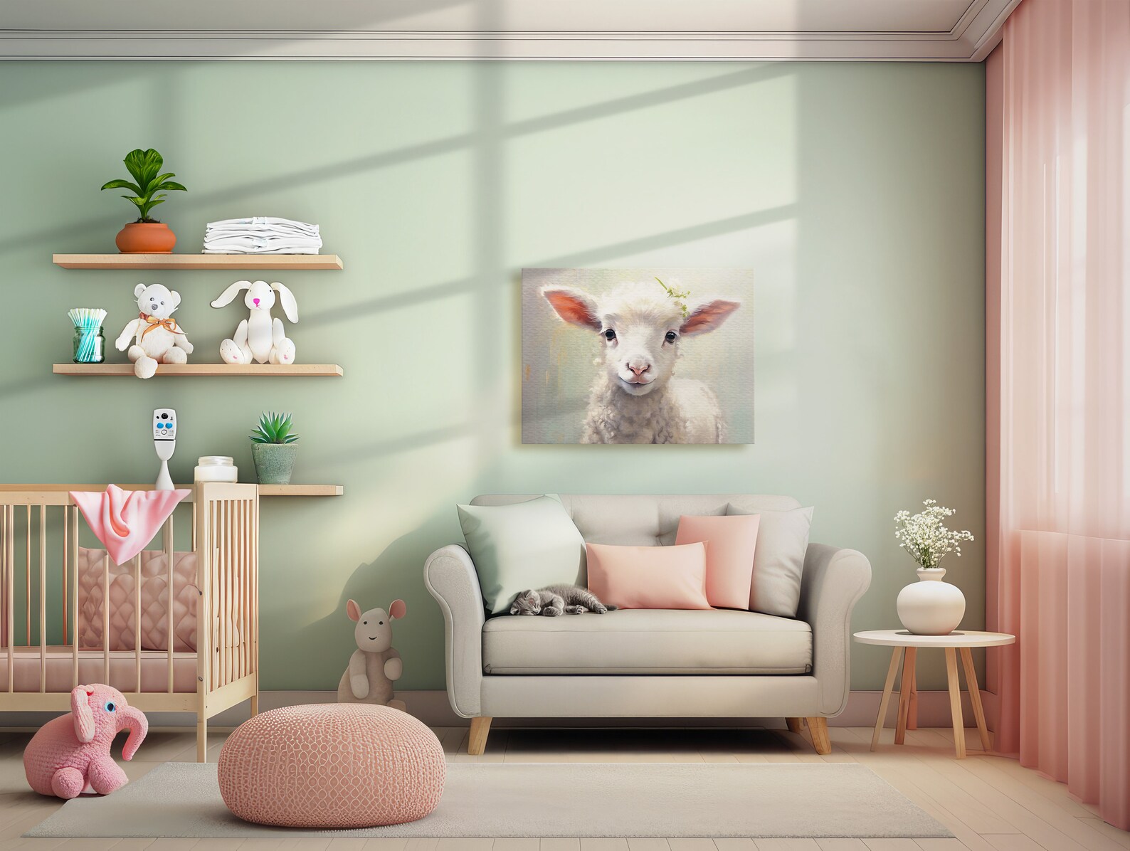 Innocence in Wool Cute Lamb Canvas Sheep Canvas Farm Art - Etsy