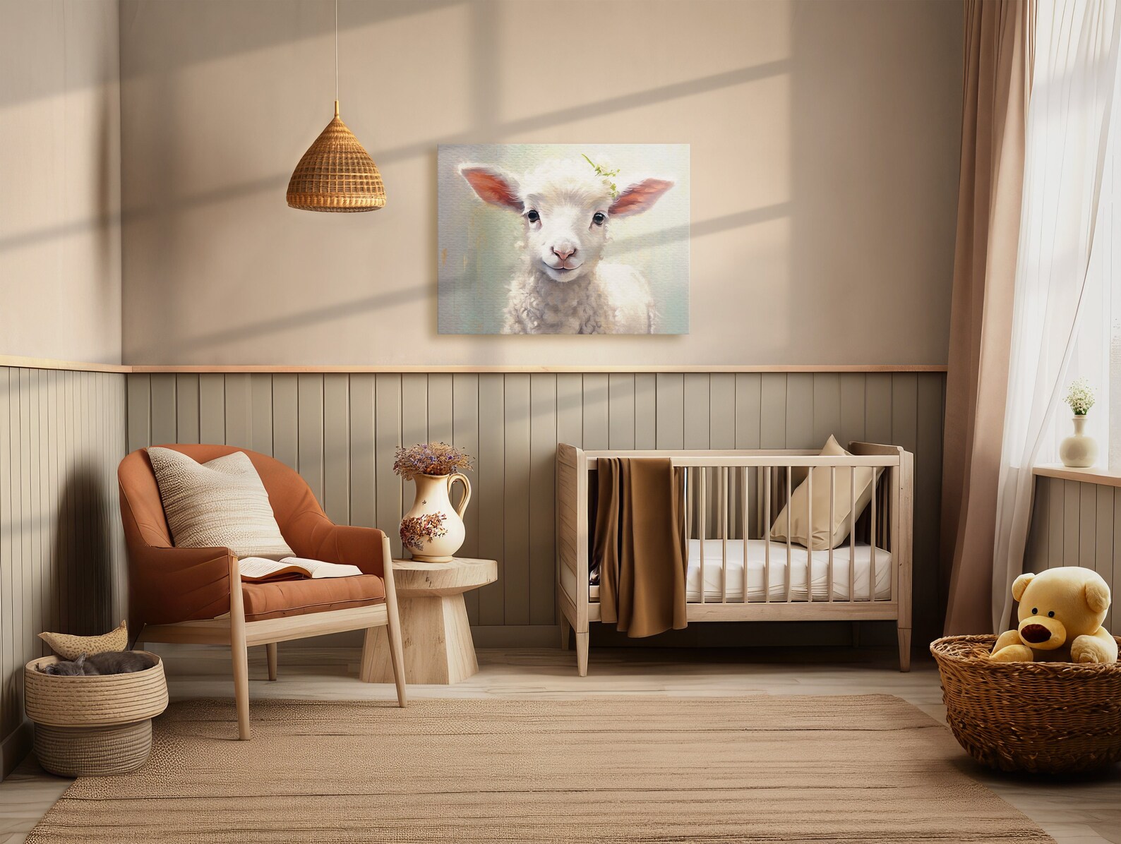 Innocence in Wool Cute Lamb Canvas Sheep Canvas Farm Art - Etsy