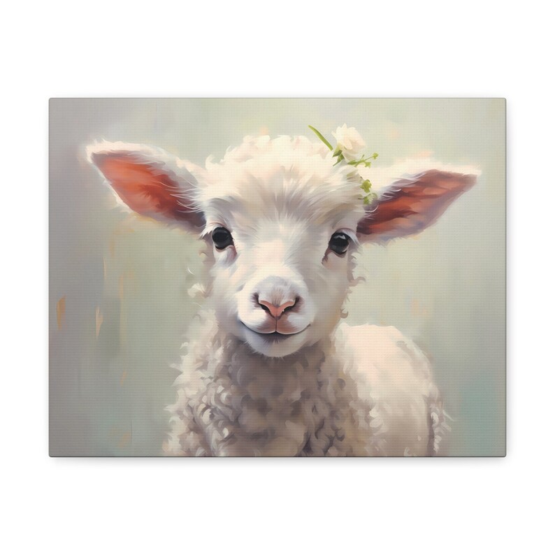 Innocence in Wool Cute Lamb Canvas Sheep Canvas Farm Art - Etsy