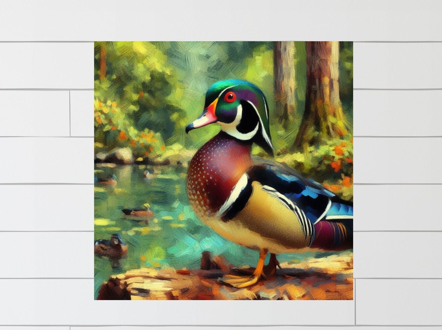 Wood Duck, the Woods' Duck, Gift for Duck Hunter, Cabin Decor, Canvas ...