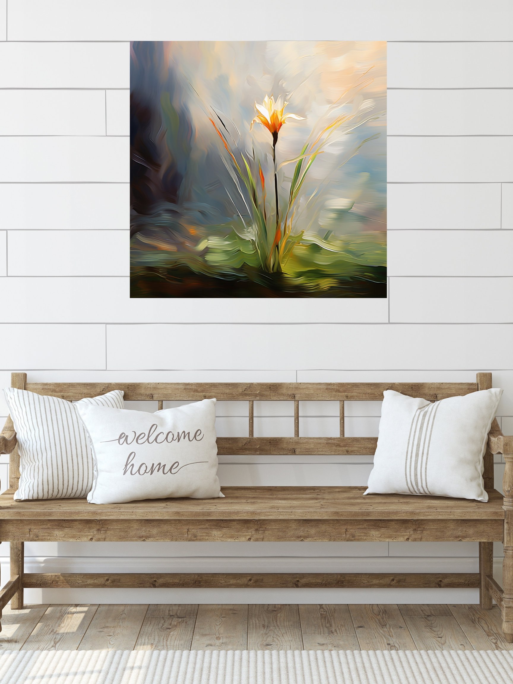 Fine Flower, Unique Canvas Flower Art, Impressionist Flower Art, Fine ...