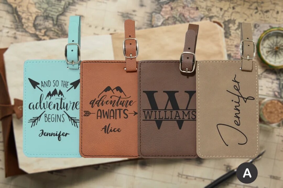 Personalized Leather Luggage Tag, Custom Leather Luggage Tag, Personalized Luggage Tag, Gift for ...