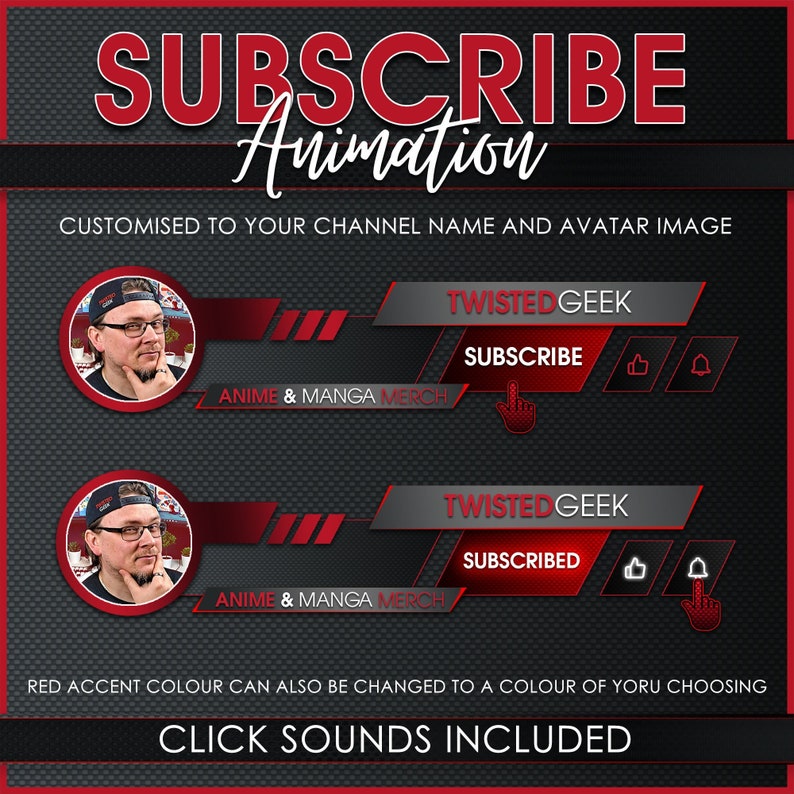 Customised Animated Subscribe Button Animation for Your - Etsy