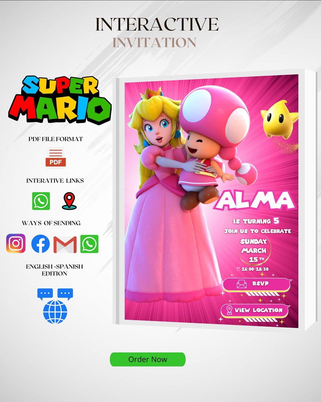 Girls Birthday Interactive Invitation - Etsy