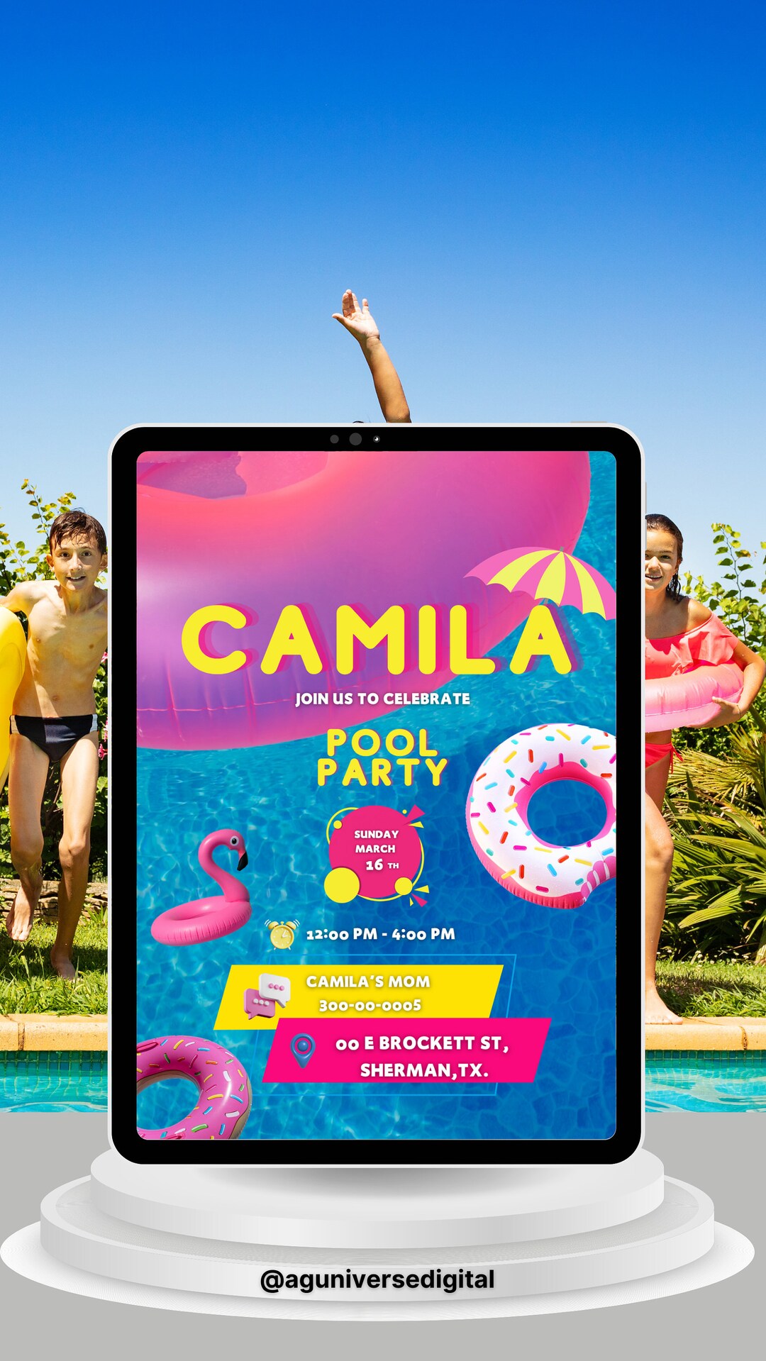 Pool Party Digital Invitation - Etsy