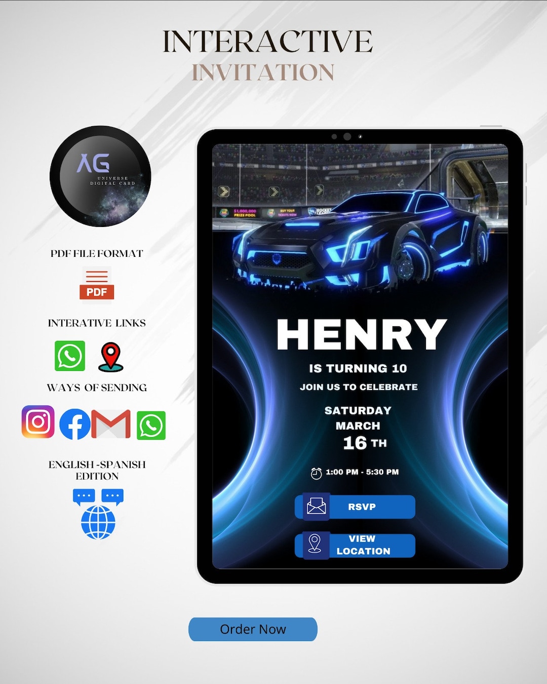 Cars Video Games Interactive Invitation - Etsy