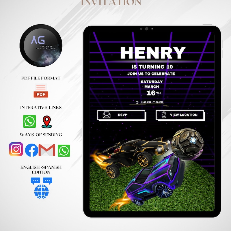 Rocket League Invitation - Etsy