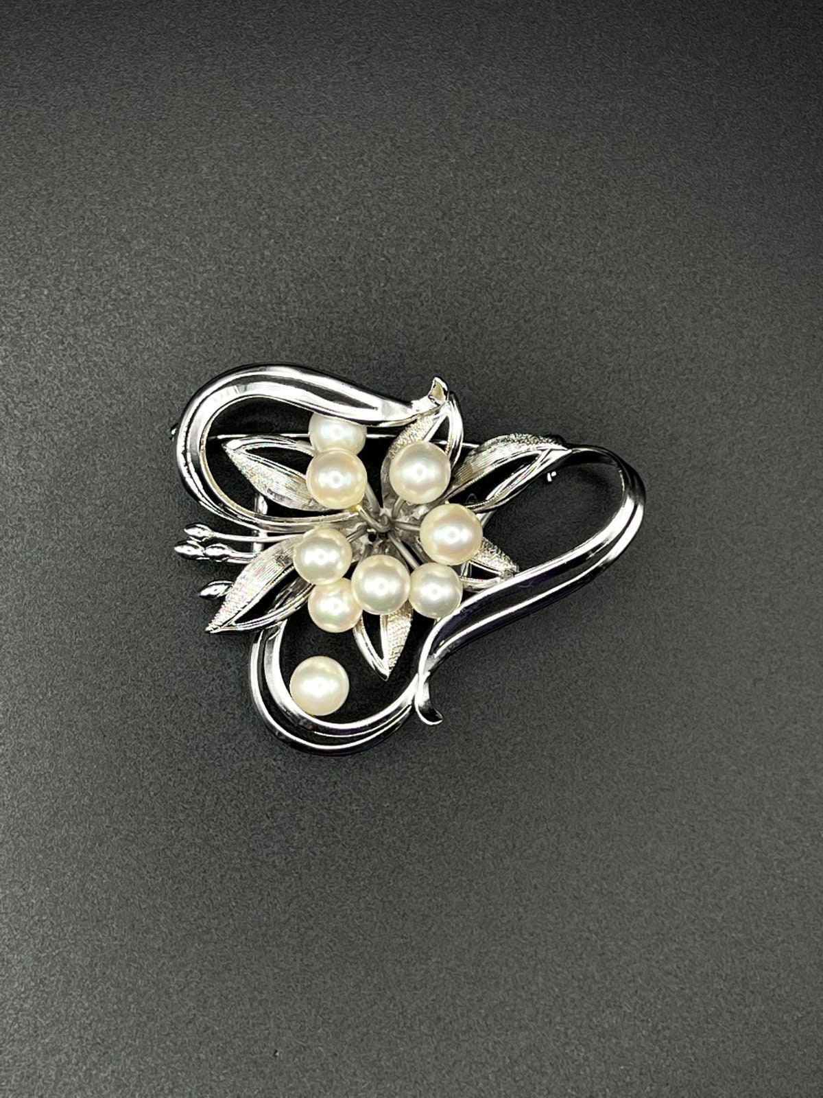 Vintage Marked Sterling Silver With Culture Pearls Brooch Pin - Etsy