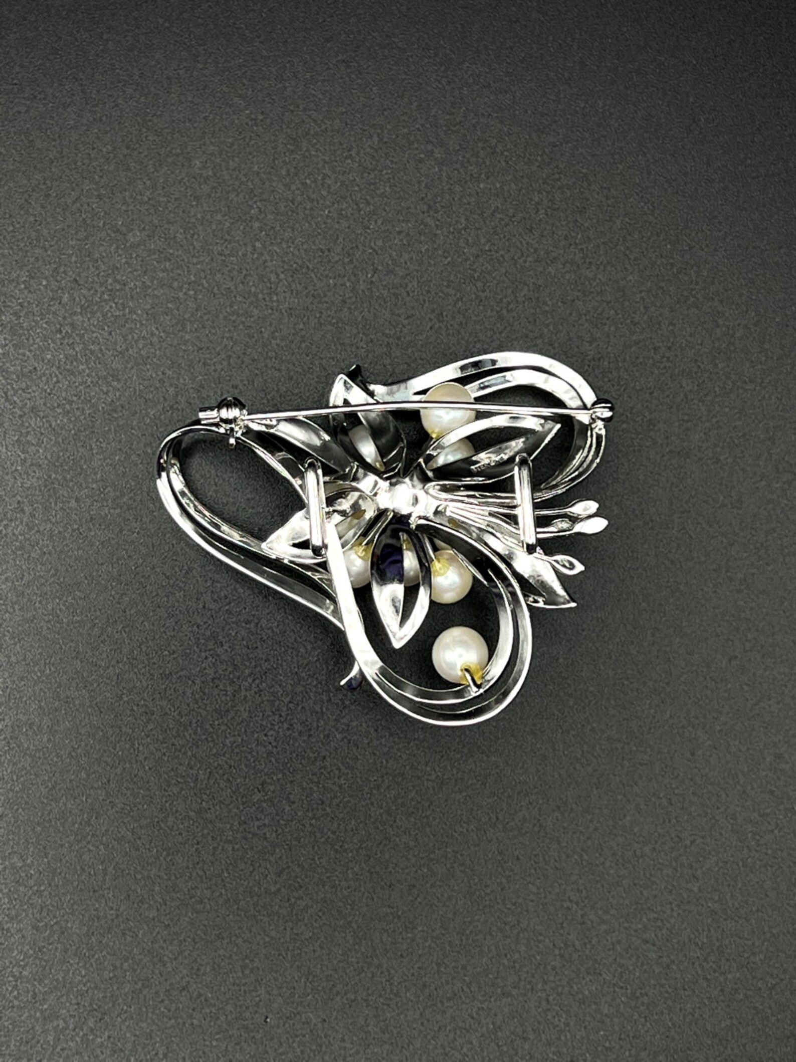 Vintage Marked Sterling Silver With Culture Pearls Brooch Pin - Etsy