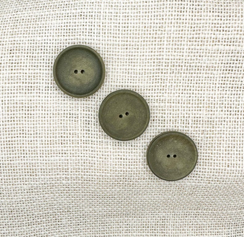 Set of 3 Vintage Brown Buttons, Large 1950's Buttons, Old Coat Buttons ...