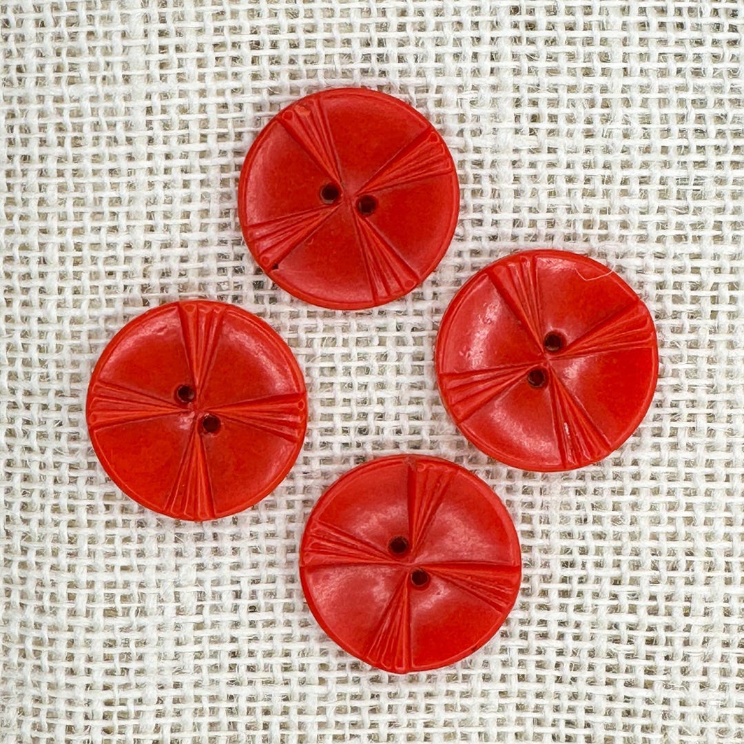 Red Vintage 1" Buttons, Red Buttons From the 60's, Classic Old Red 2 ...