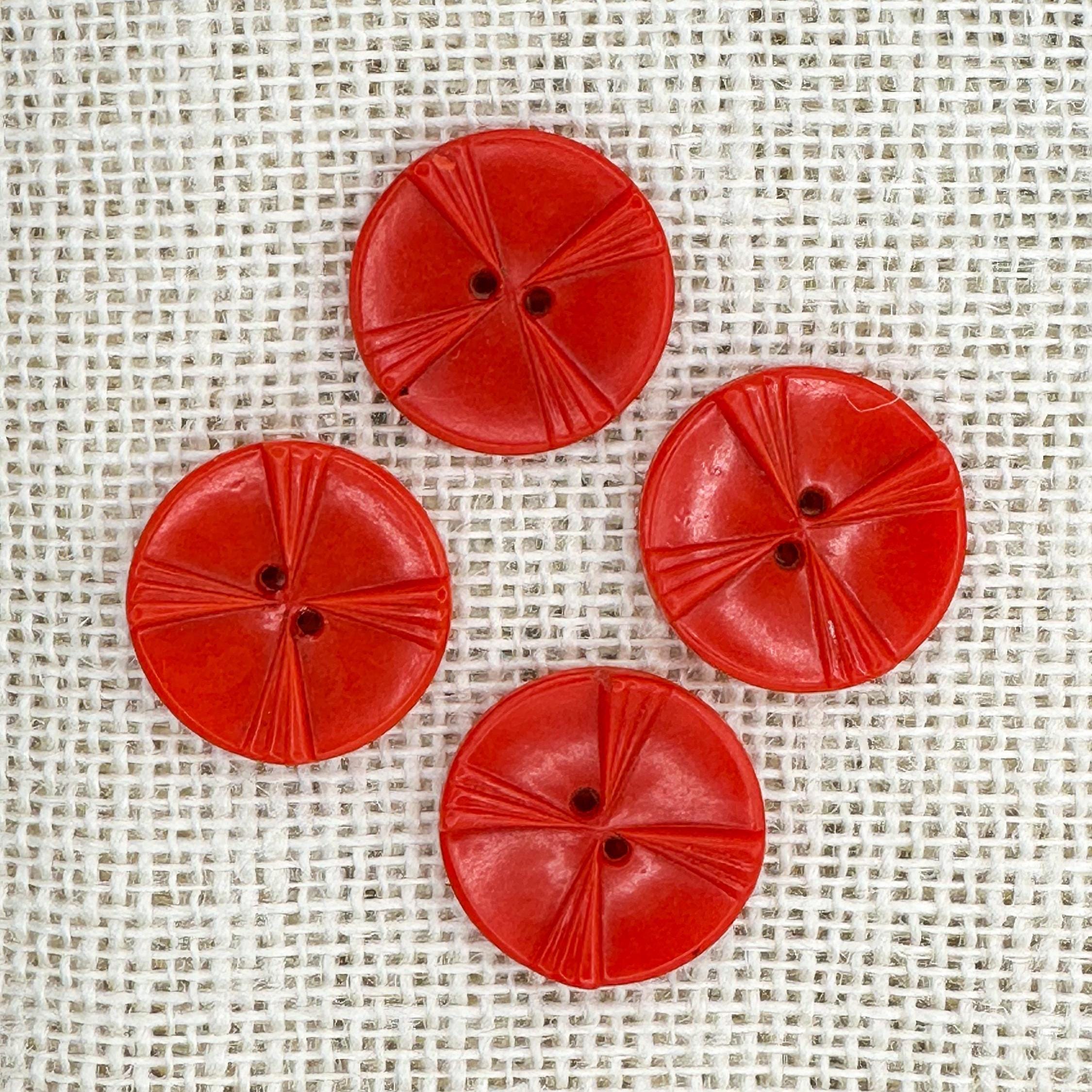 Red Vintage 1 Buttons, Red Buttons From the 60's, Classic Old Red 2 ...