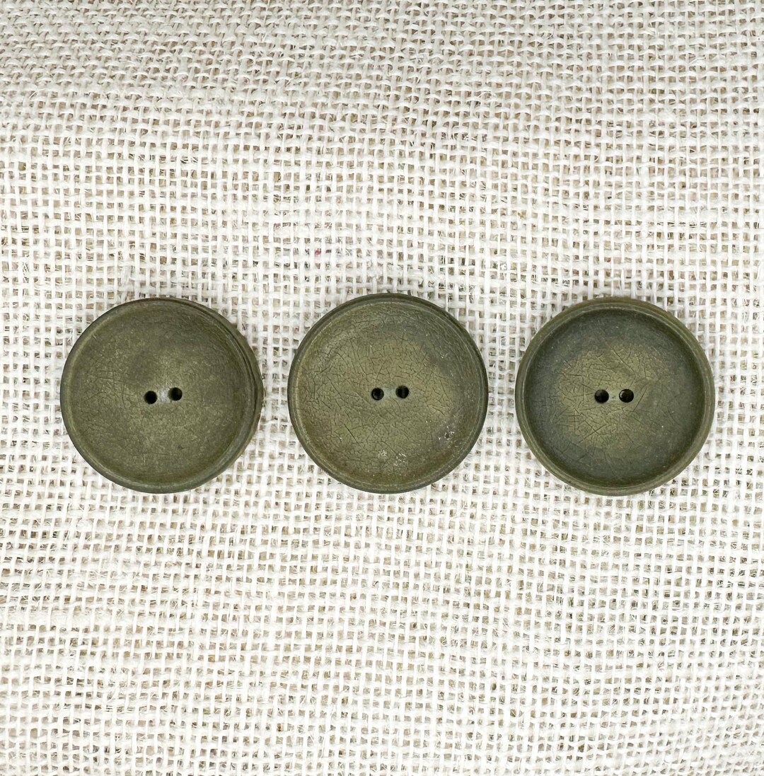 Set of 3 Vintage Brown Buttons, Large 1950's Buttons, Old Coat Buttons ...