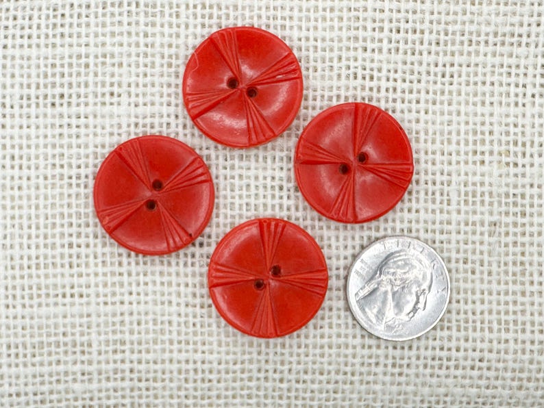 Red Vintage 1 Buttons, Red Buttons From the 60's, Classic Old Red 2 ...