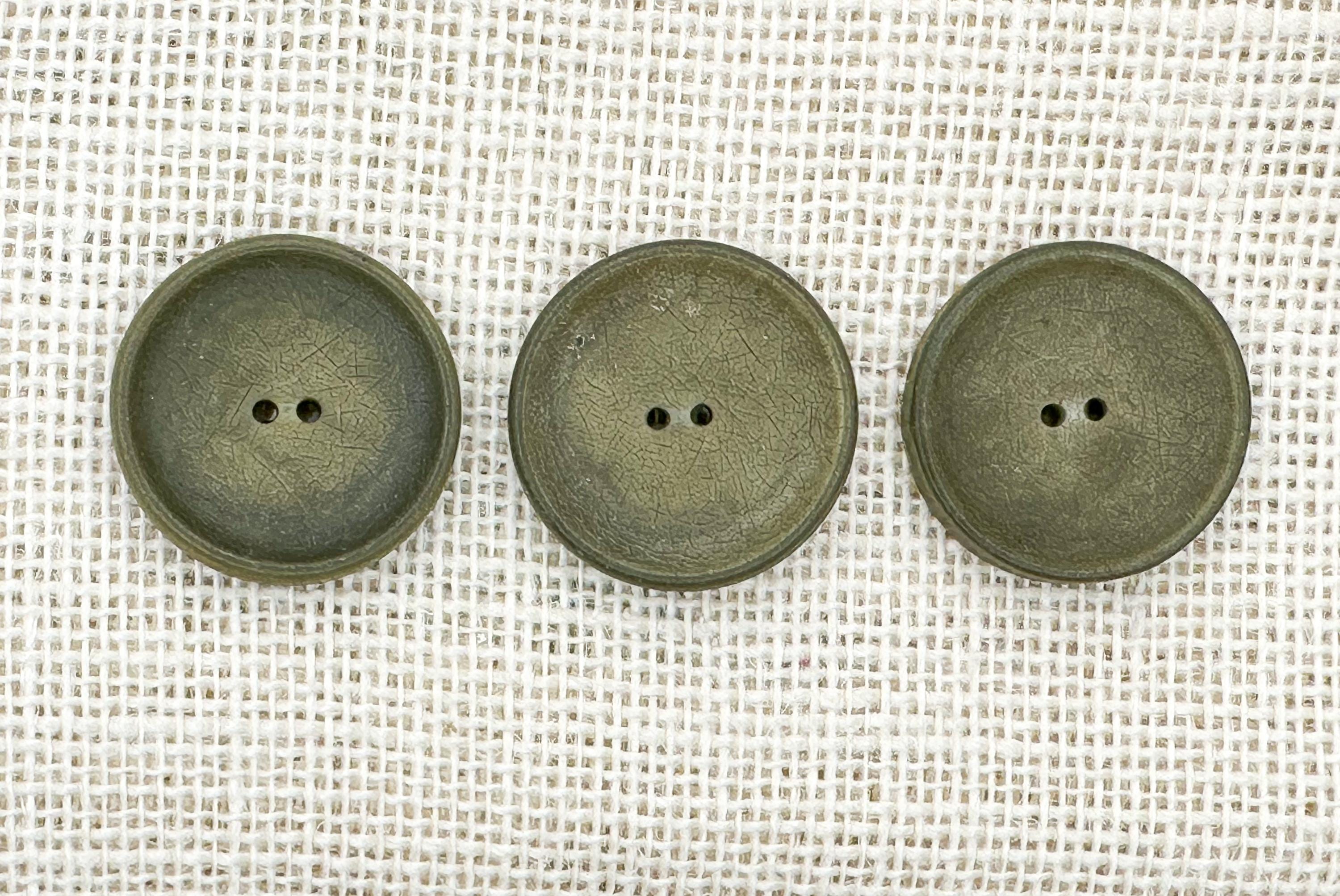 Set of 3 Vintage Brown Buttons, Large 1950's Buttons, Old Coat Buttons ...