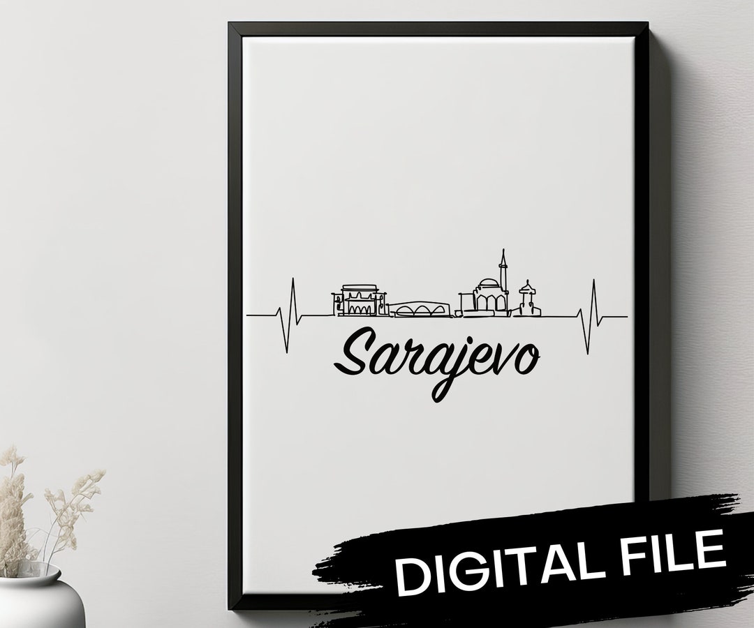 Poster Sarajevo Skyline Bosnia Bosna Wall Art | Digital Download - Etsy