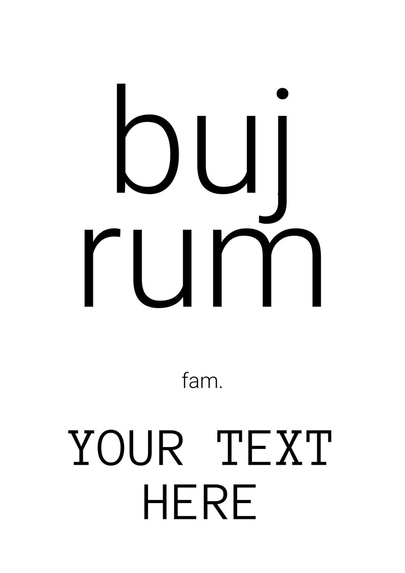 Bujrum Personalized Poster With Last Name Bosnia Bosnian Wall Art ...