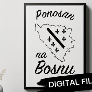 Poster Bosna Flag Bosnia Ljiljani Wall Art | Digital Download - Etsy