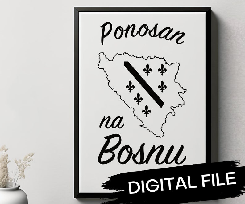 Poster Bosna Flag Bosnia Ljiljani Wall Art | Digital Download - Etsy