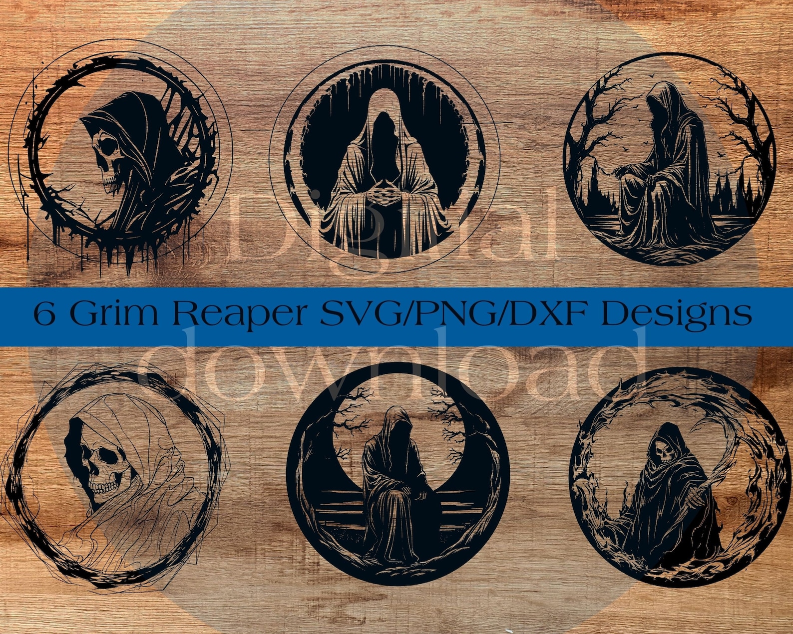 Grim Reaper Svg, Angels of Death Svg Bundle, Ghoul Svg, Death Svg, Grim ...