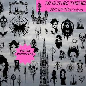 Goth SVG, Gothic Decals, Goth Svg ,skeleton Svg, Romantic Goth, Dark ...