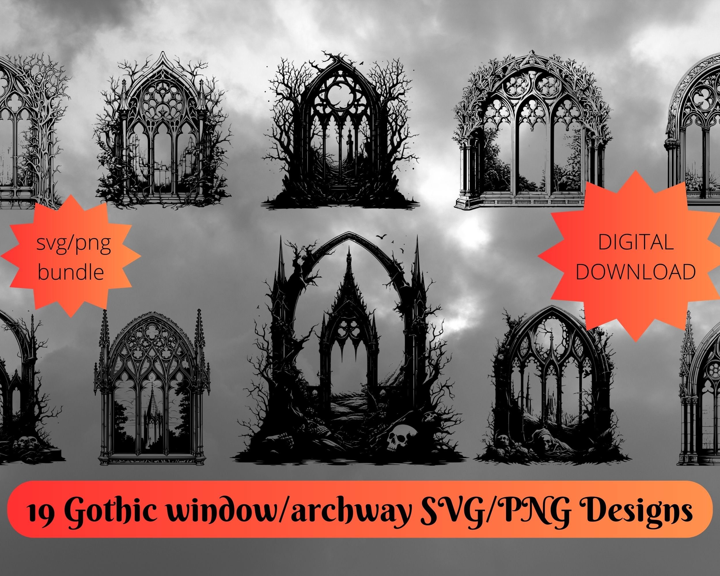 Goth Window Svg,haunted, Eerie, Medieval, Goth Svg, Goth Window, Goth ...