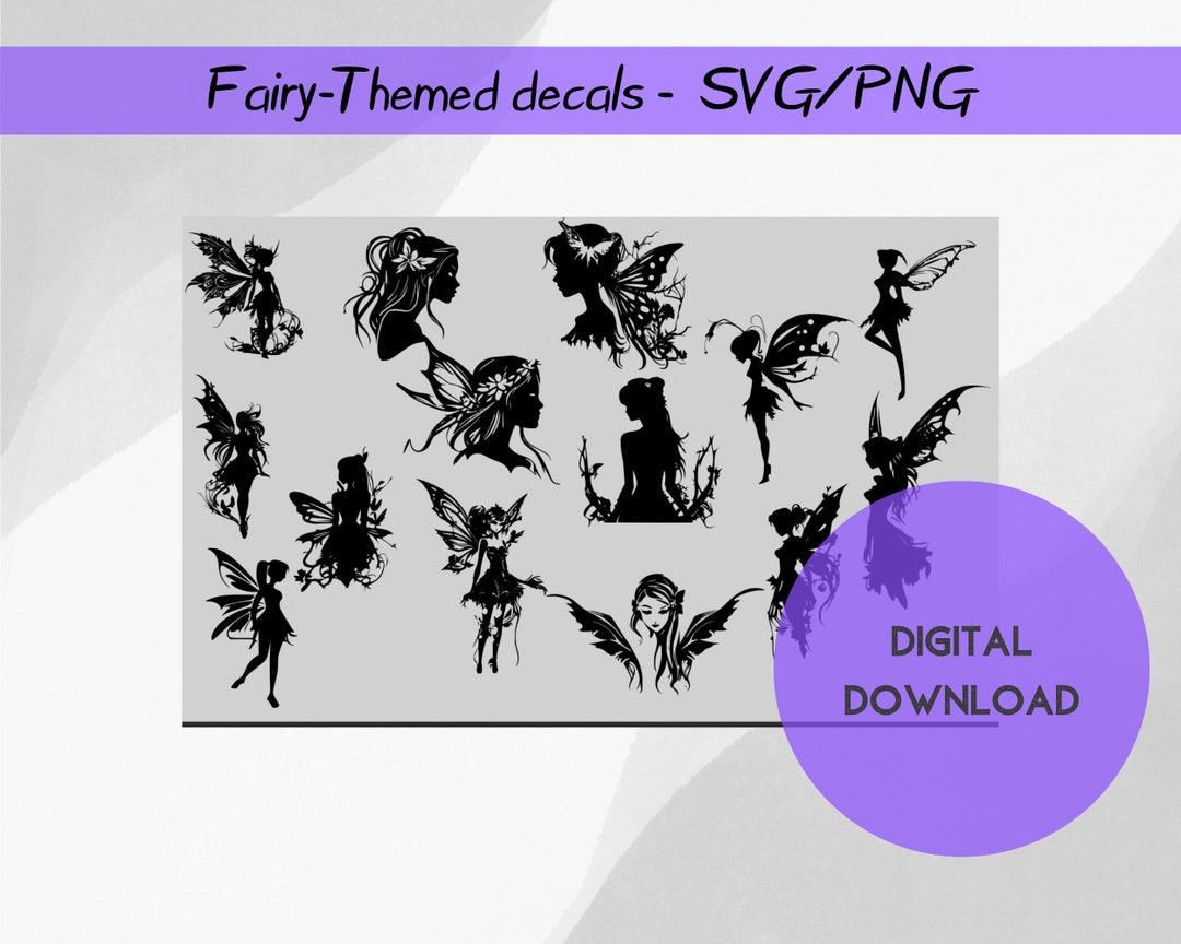 Fairy SVG, Fae Svg, Fairy Forest, Fairy Decals, Fairy Silhouette ...