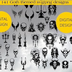 Goth SVG, Gothic Decals, Goth Svg ,skeleton Svg, Romantic Goth, Dark ...