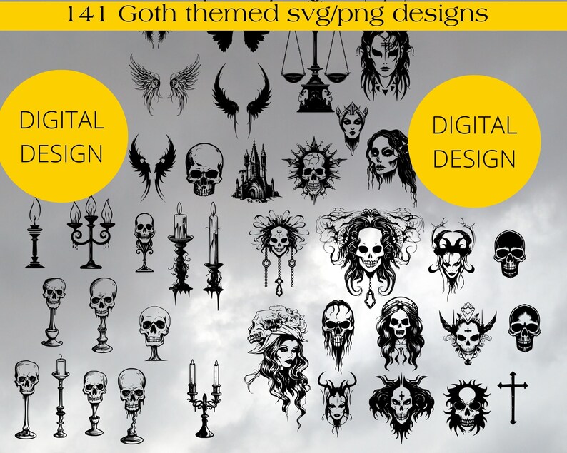 Goth SVG, Gothic Decals, Goth Svg ,skeleton Svg, Romantic Goth, Dark ...
