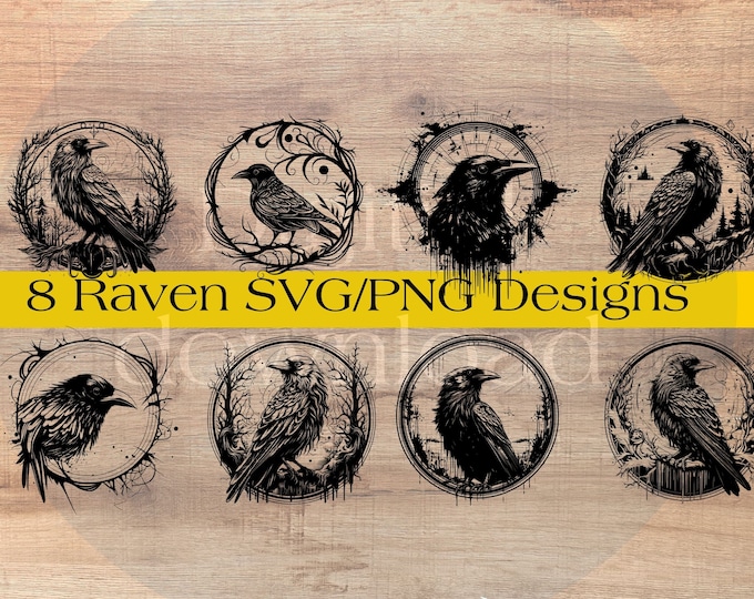 Raven Svg Bundle, Crow Svg, Crow Silhouette, Raven Png, Bird Svg, Crow ...