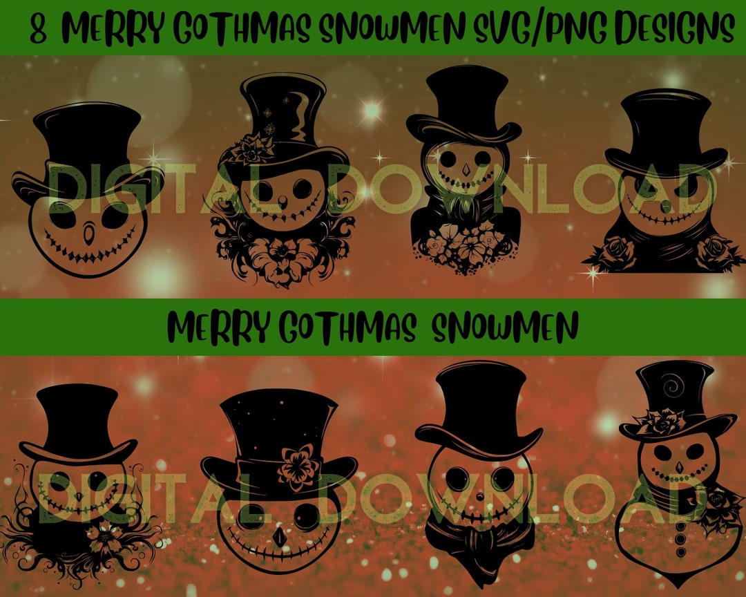Gothmas Snowmen Svg, Decoration Svg, Gothic Snowman, Christmas ...