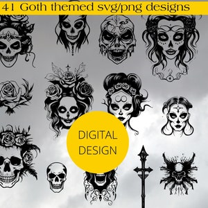 Goth SVG, Gothic Decals, Goth Svg ,skeleton Svg, Romantic Goth, Dark ...