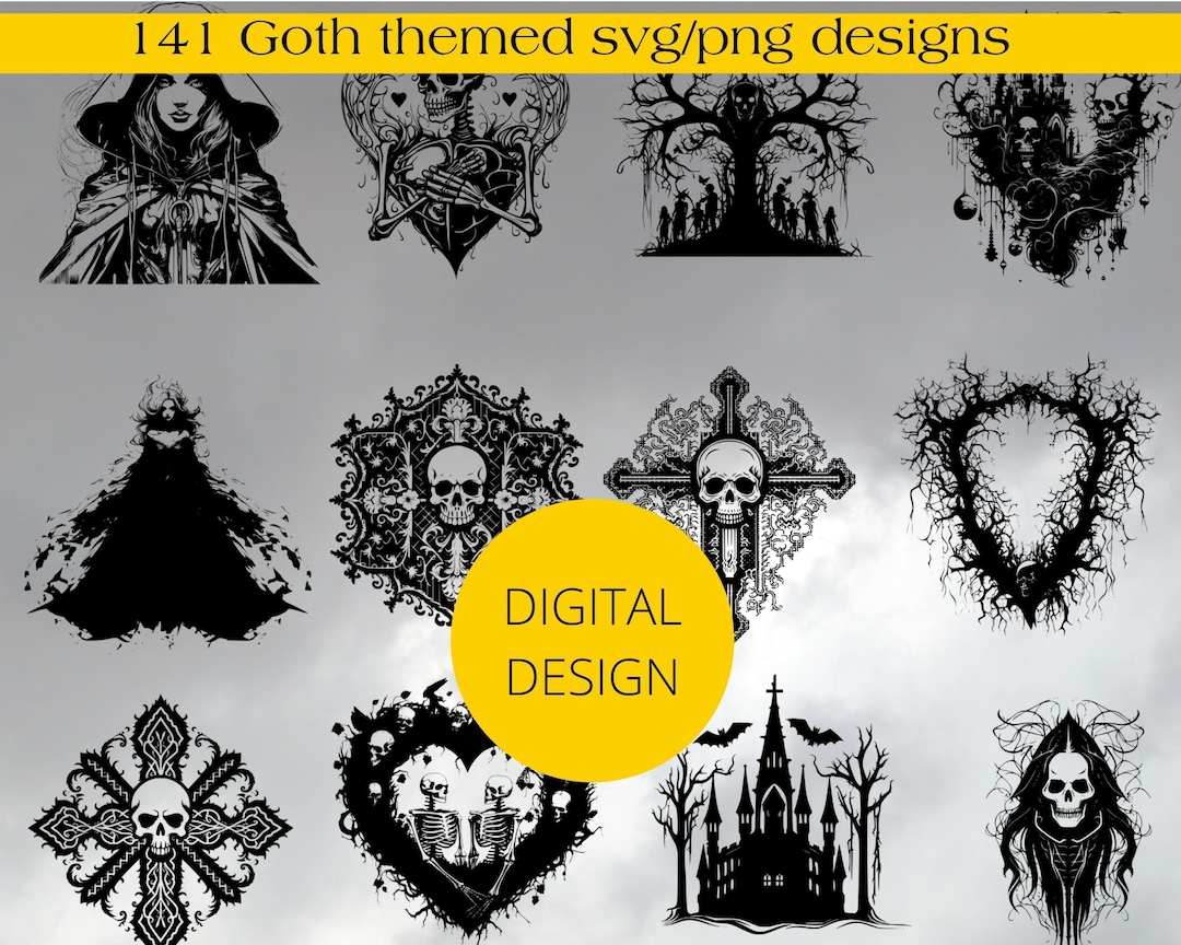 Goth SVG, Gothic Decals, Goth Svg ,skeleton Svg, Romantic Goth, Dark ...