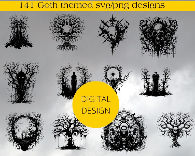 Goth SVG, Gothic Decals, Goth Svg ,skeleton Svg, Romantic Goth, Dark ...