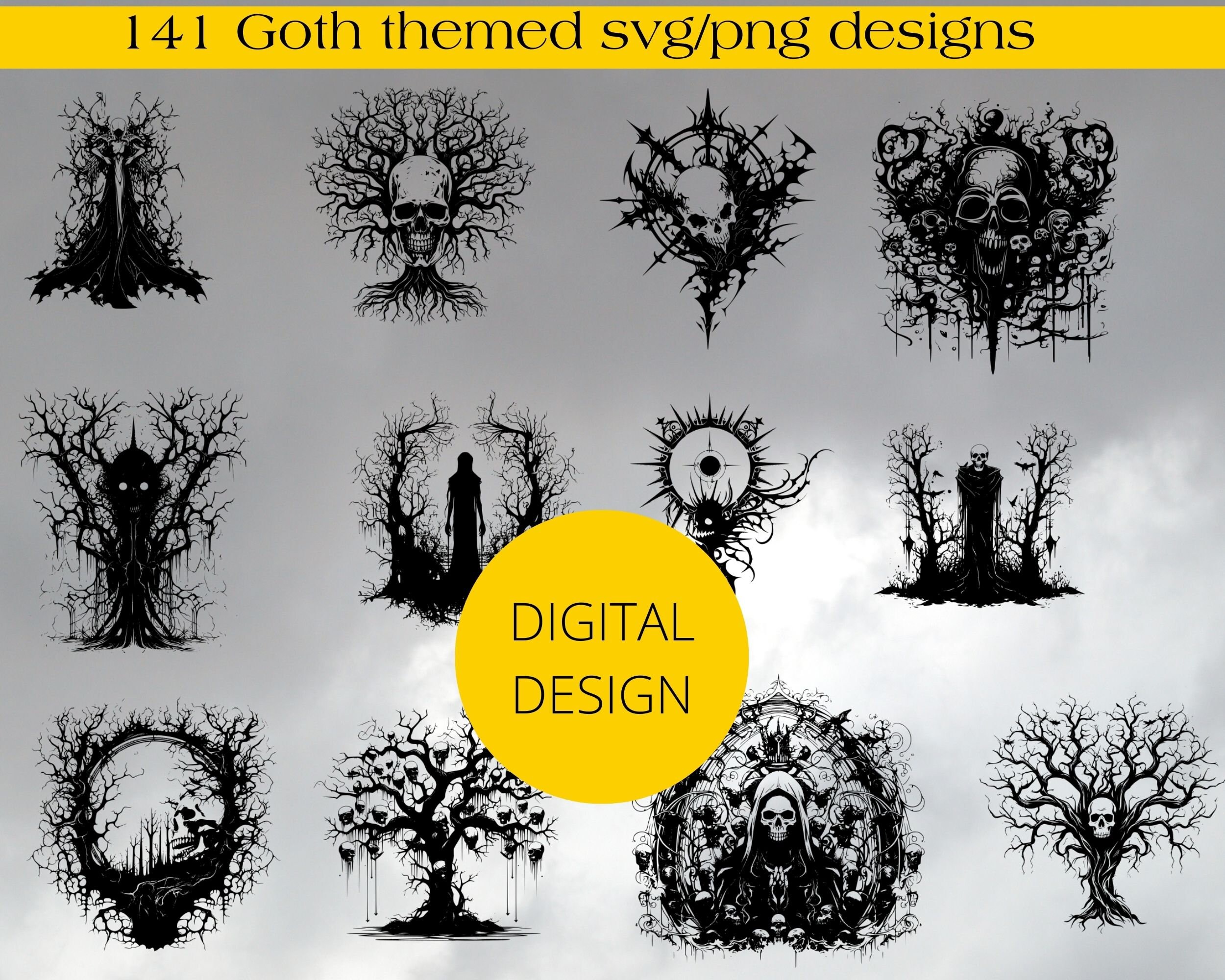 Goth SVG, Gothic Decals, Goth Svg ,skeleton Svg, Romantic Goth, Dark ...